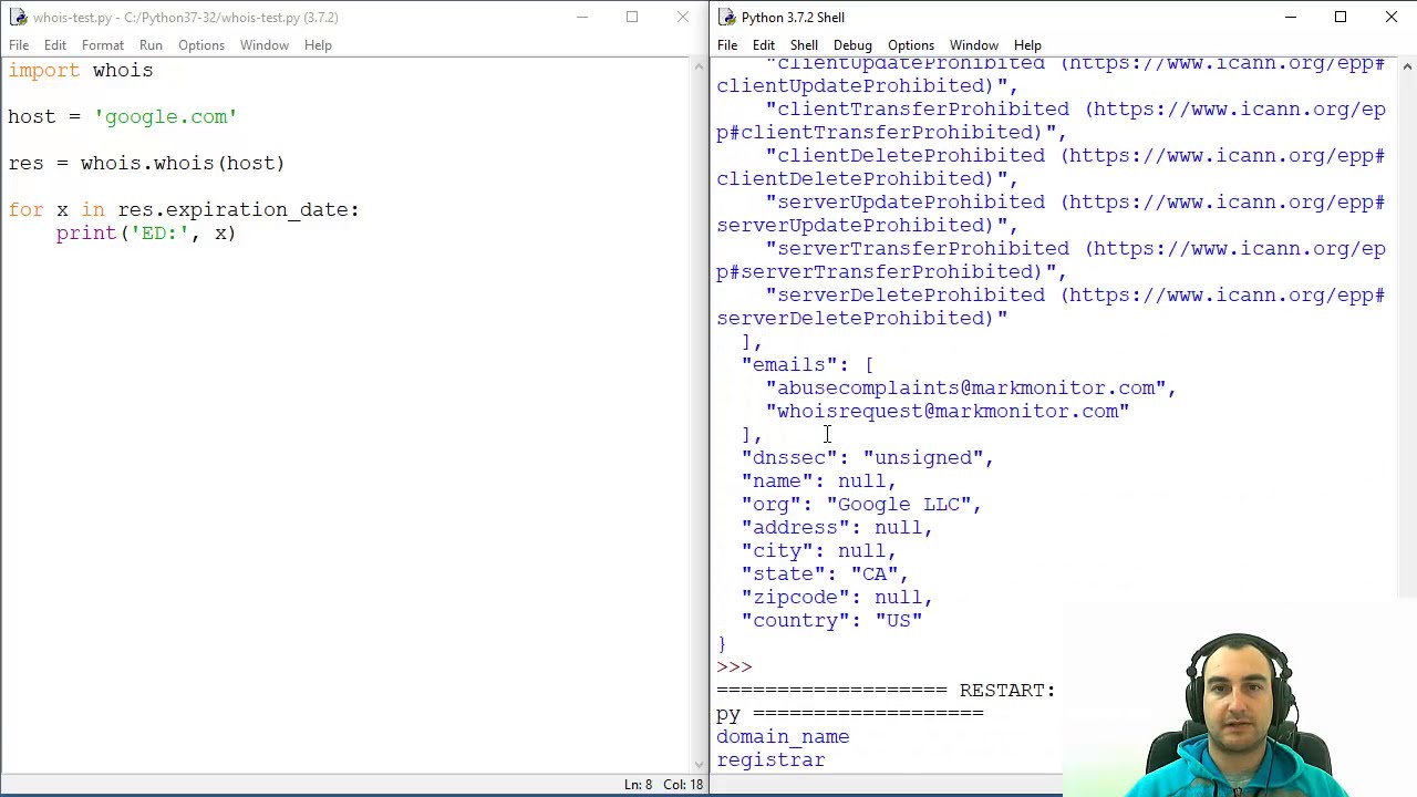 Domain Information Lookup - Python Whois Script