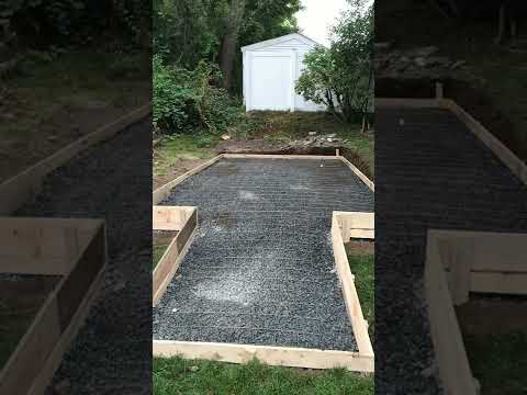 This is how we pour concrete slab for a new shed. Quick money
