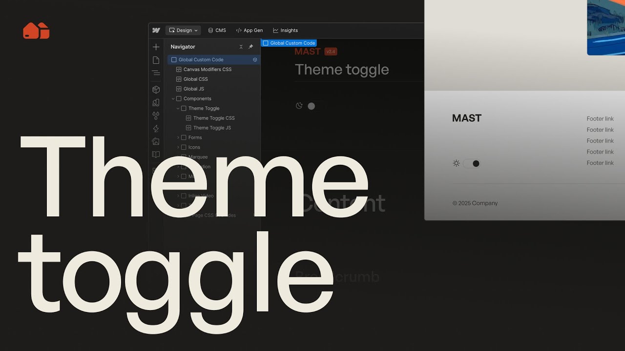 Mast theme toggle component