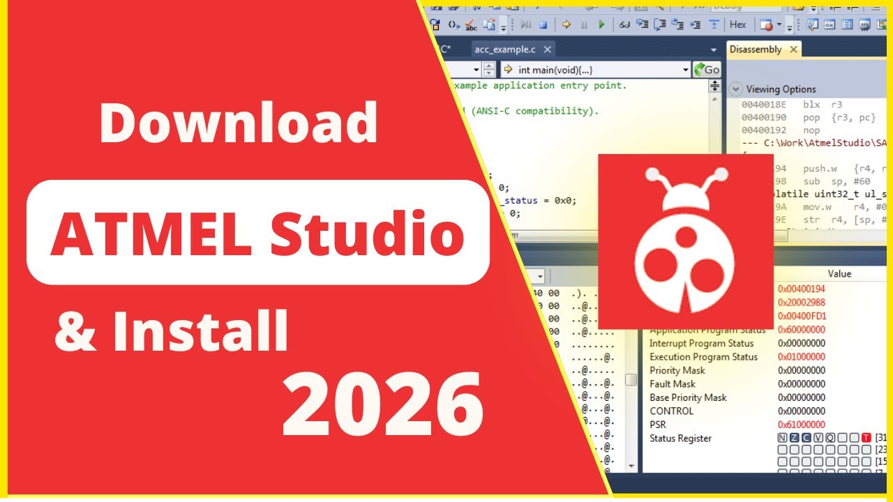 Download & Install ATMEL Studio\Microchip Studio & Run | Full Tutorial
