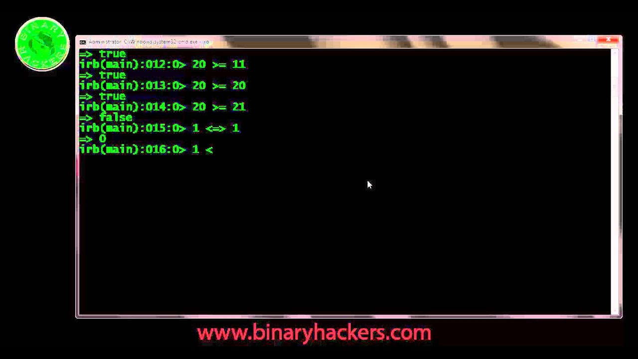 Ruby Programming Part 10 (Relational Operators)