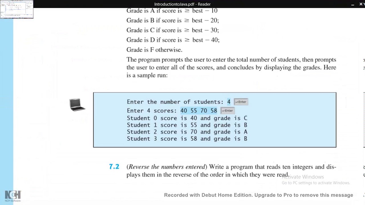 Introduction To Java Programming   Exercise 7 2a