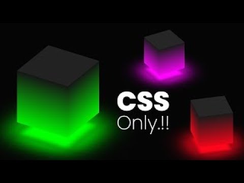 Ambient light effects CSS 3D glowing cube anim