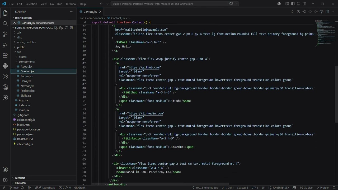 Build a Personal Portfolio Website with Modern UI and Animations