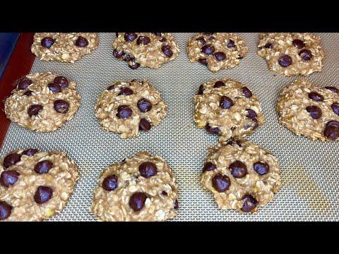 3-Ingredients Banana Oatmeal Chocolate Chip Cookies | Healthy Cookies | Chansamai's Kitchen