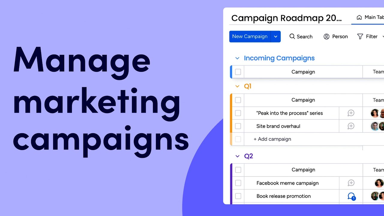 Manage marketing campaigns | monday.com tutorials