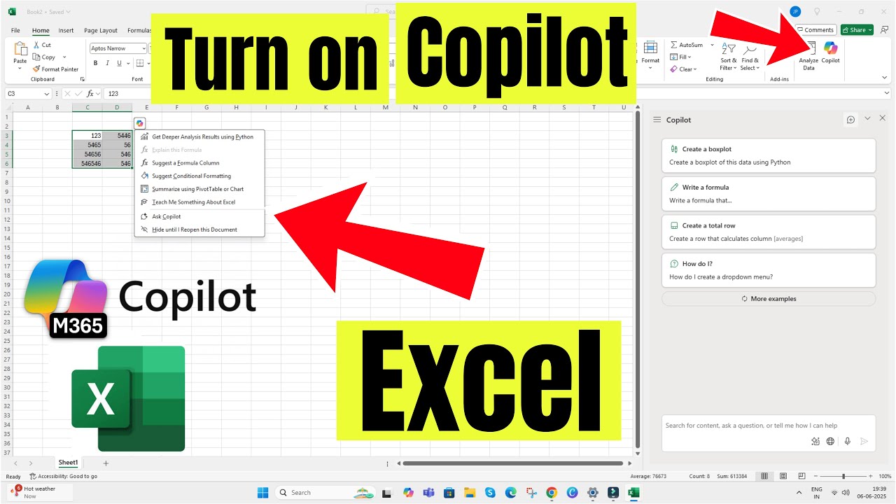 How to Turn on Copilot in Excel Microsoft 365 | Fix Not Showing or Working