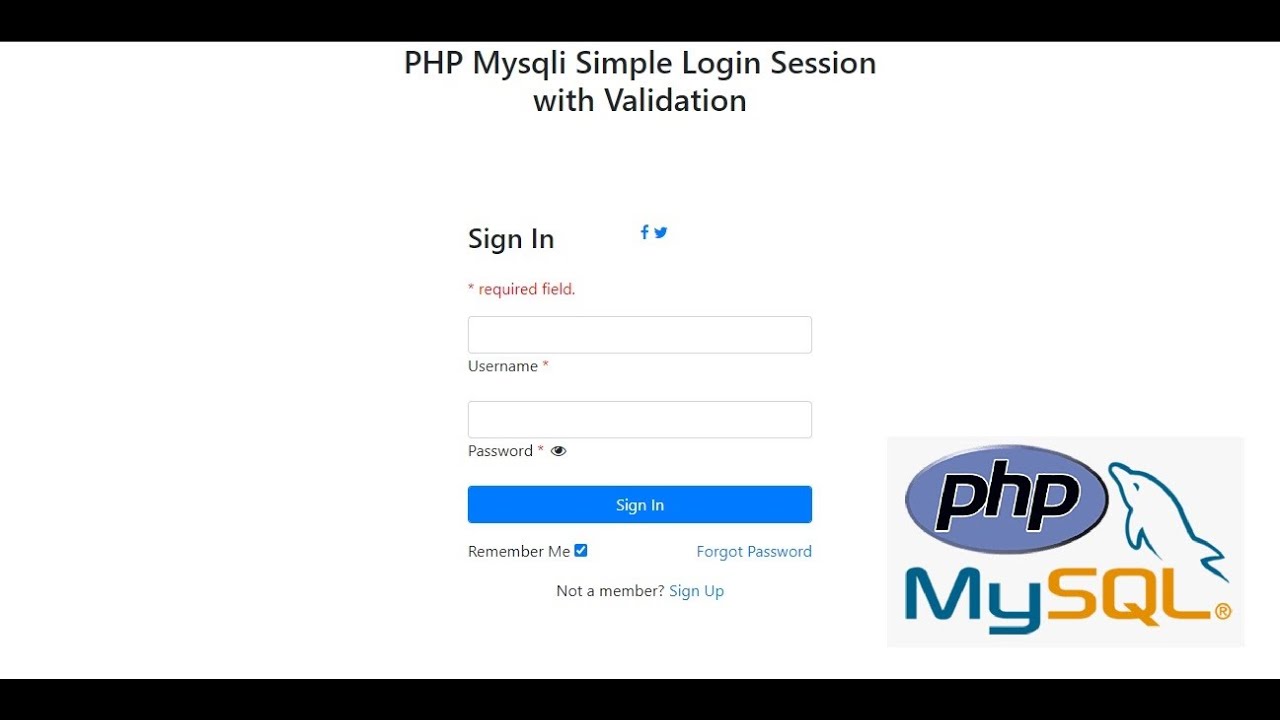 PHP Mysqli Simple Login Session with Validation