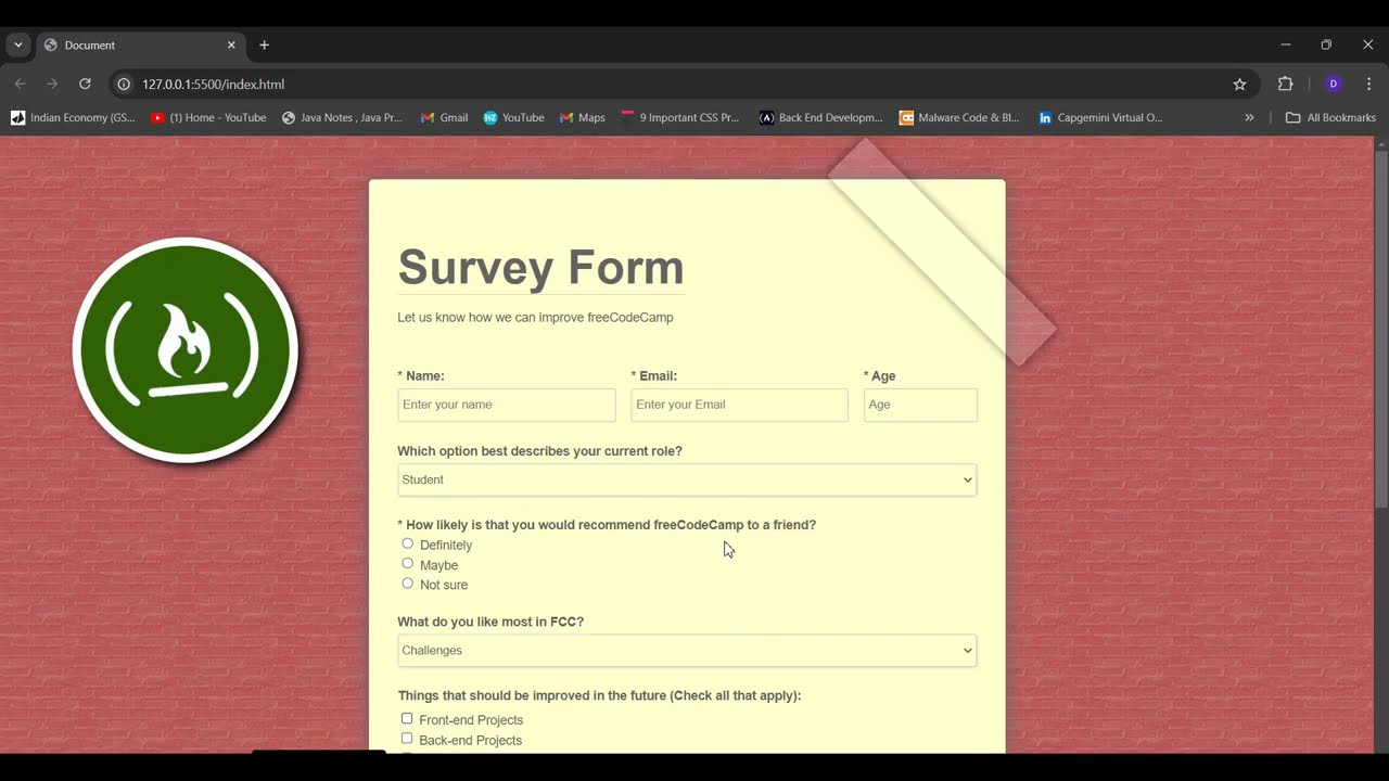 Creating a Survey Form with JavaScript Project | Interactive Forms | Web Design | Form Validation