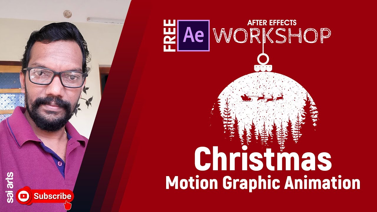 After effects Christmas Motion Graphic Animation Tutorial NO PLUGINS