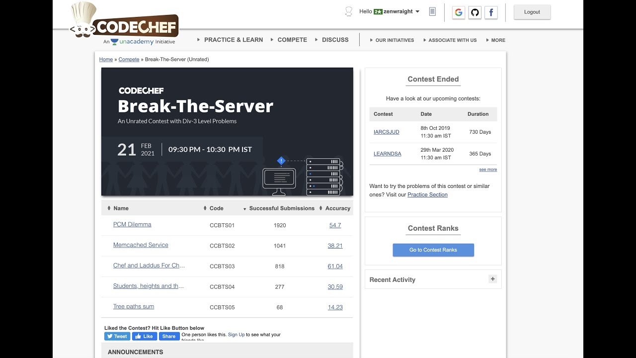 [CODECHEF] - Break the server