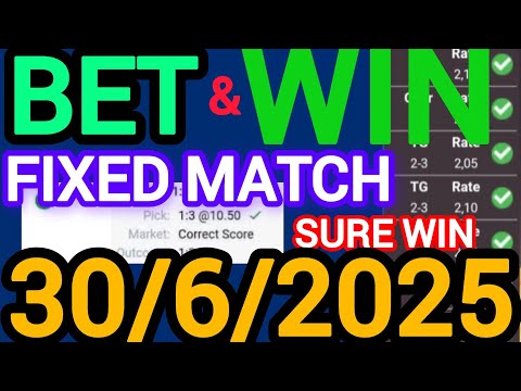 TODAY CORRECT SCORE PREDICTIONS 30/06/2025/FOOTBALL PREDICTIONS TODAY/SOCCER BETTING TIPS/SURE TIPS.