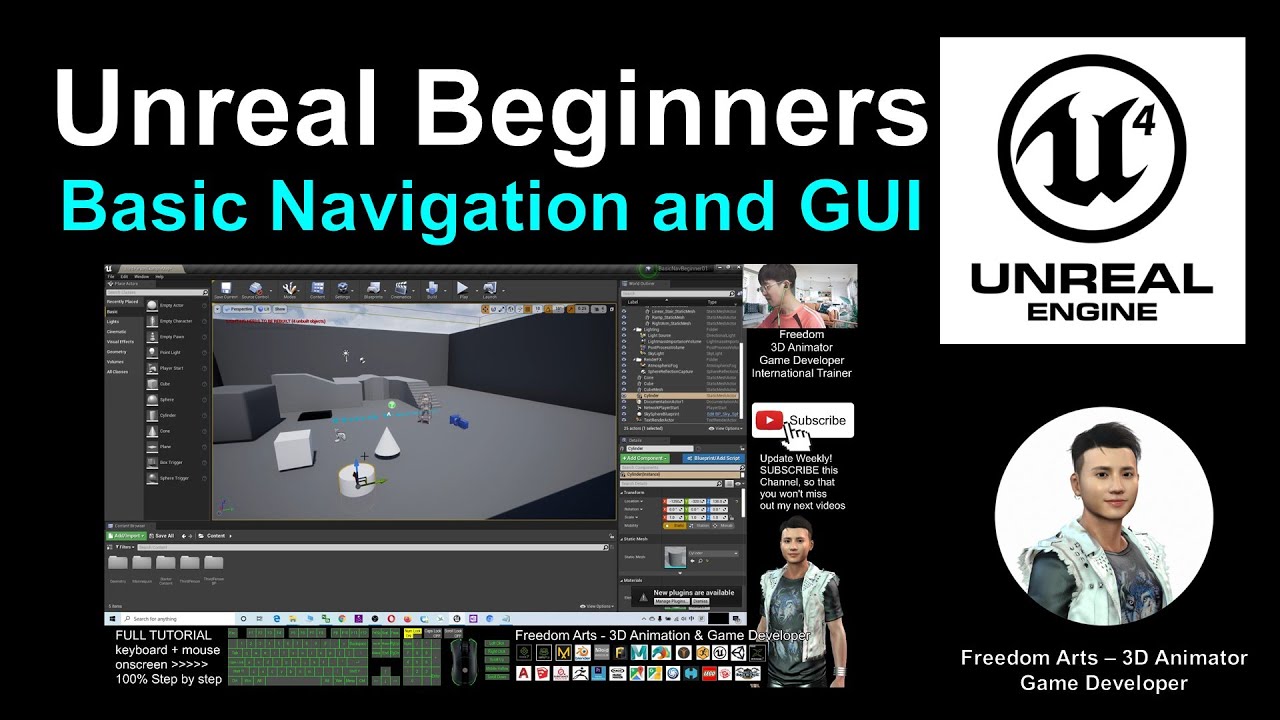 Basic Navigation and GUI, move, rotate, scale - Unreal Engine Tutorial