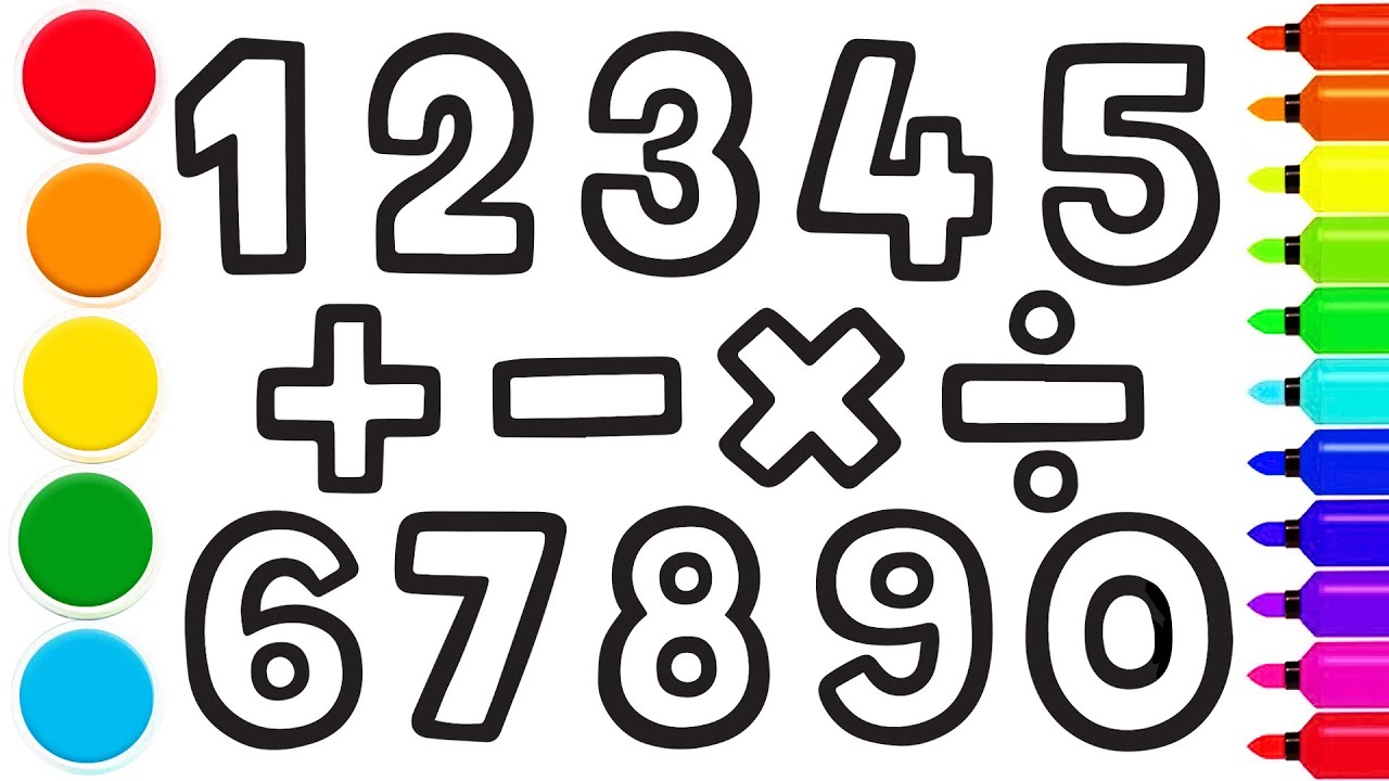 How to draw the Numbers and Math Symbols | step by step