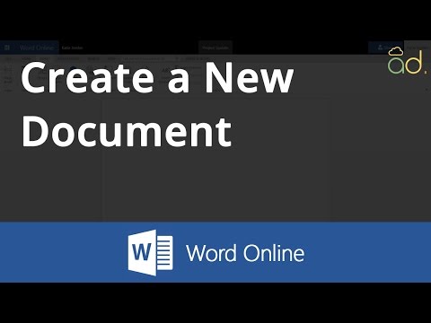 Office 365 - Word Online - Step 2 - Create a New Document