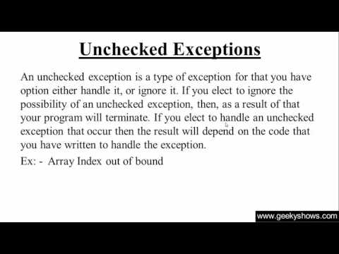 Learn 180 What is Unchecked Exceptions in Java Programming Hindi - Mind Luster