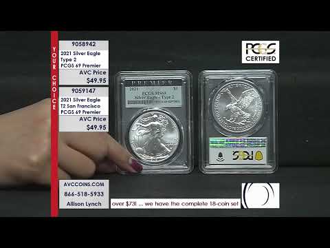 2021 Silver Eagle - Premier - PCGS 69 - Type 2 - P and S Mint