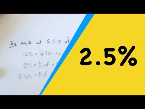 2.5 Percent Of Something. How To Work Out 2.5% Of A Number. Example, Find 2.5% of 480.