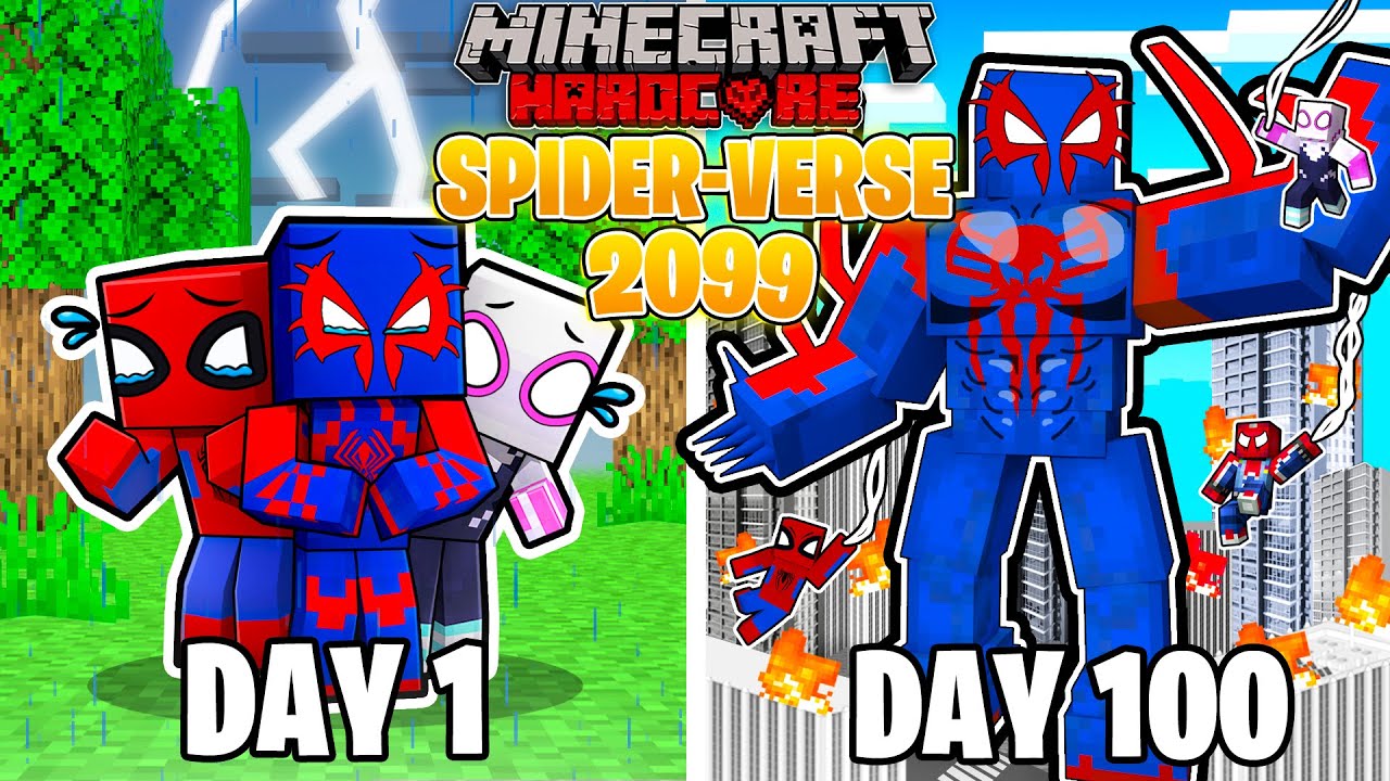 I Survived 100 DAYS as SPIDERMAN 2099 in HARDCORE Minecraft!