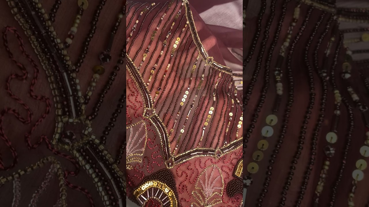 Large scale Tambour Embroidery using Pony Beads #beadembroidery #beadwork #sewing