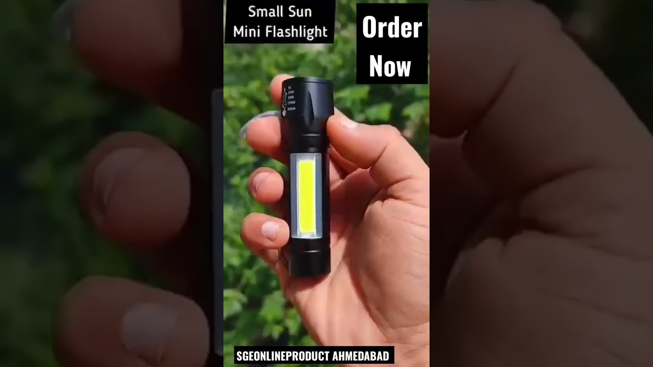 2 in 1 Led Flashlight Zoom Light Mini Size  Torch Aluminum Alloy- 3 Modes  *Metal* Rs 199/-#shots