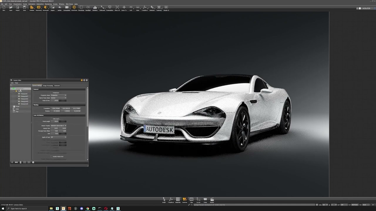 VRED Rendering Tutorial 02: Cameras