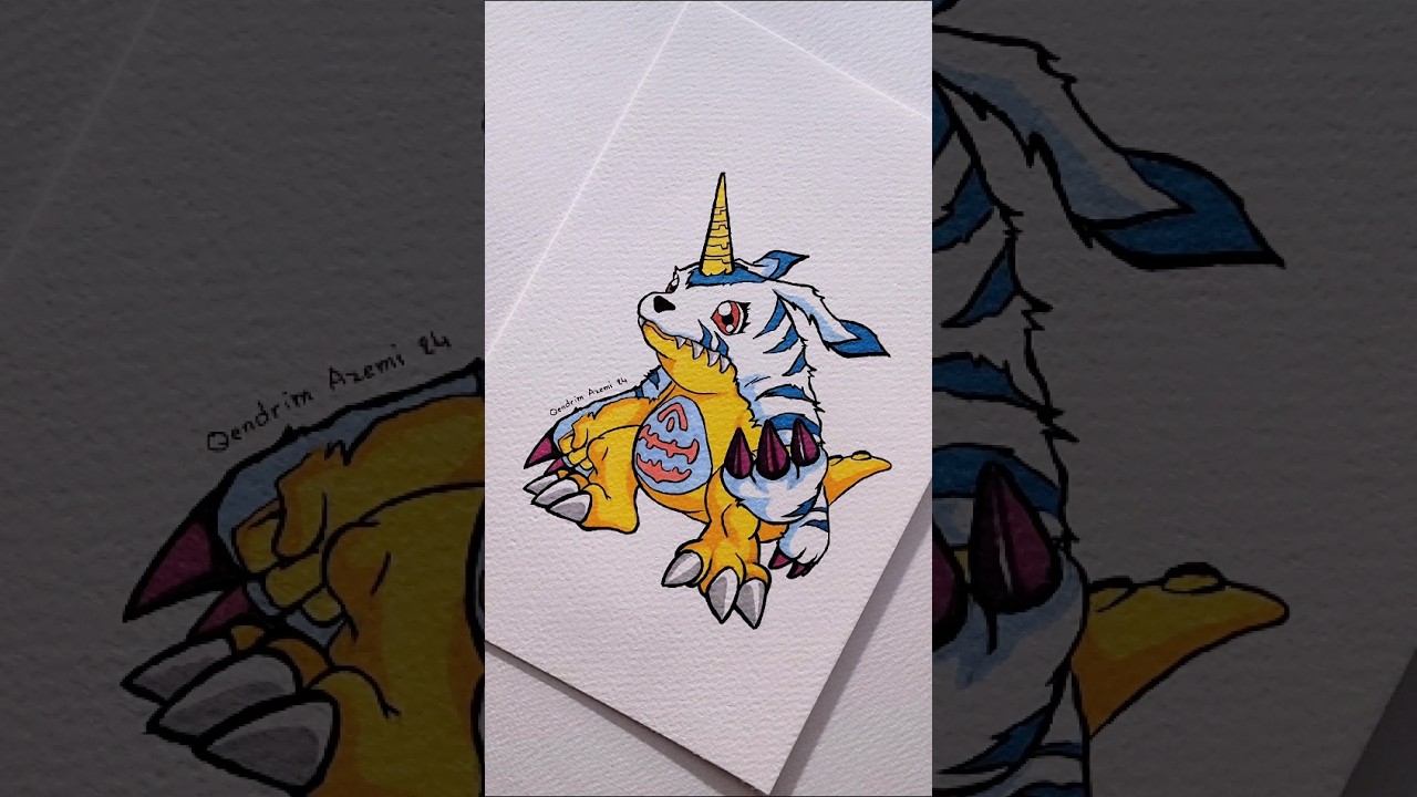 Drawing Gabumon from Digimon Adventure #digimon #anime #shorts #drawing