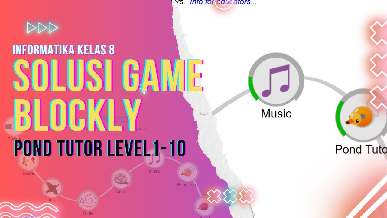 Informatika Kelas 8 - Algoritma & Pemrograman SOLUSI GAME POND TUTOR LEVEL 1-10 pada BLOCKLY