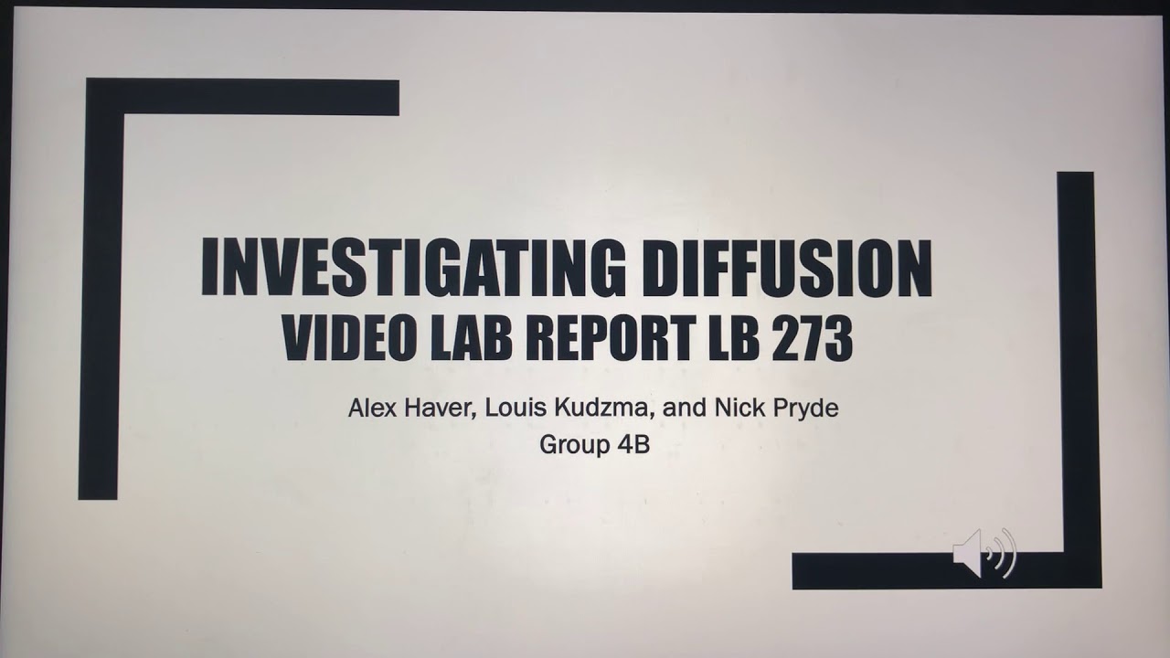 Investigating Diffusion Lab Report