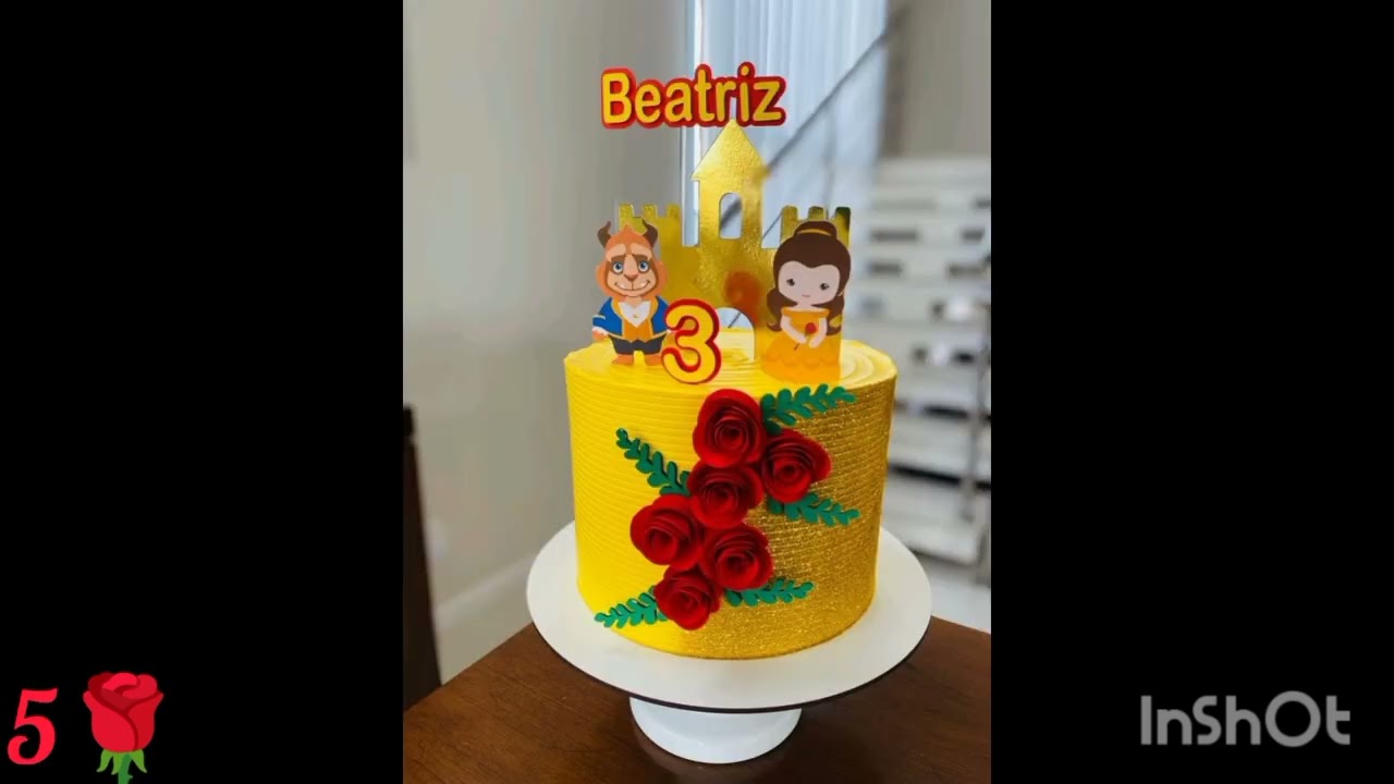 Bolo inspirado Bela e a Fera #belaeafera #aniversario #bolodeaniversario