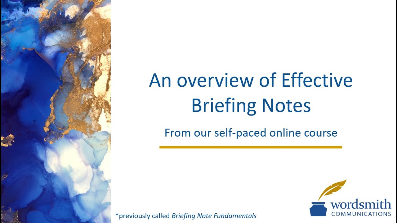 A peek into Effective Briefing Notes