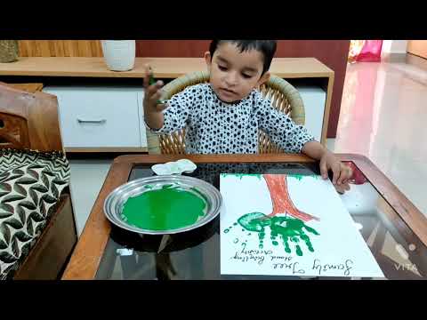 Hand Print Family Tree l Handprint Tree #Family Tree for kids Project # Family Tree #