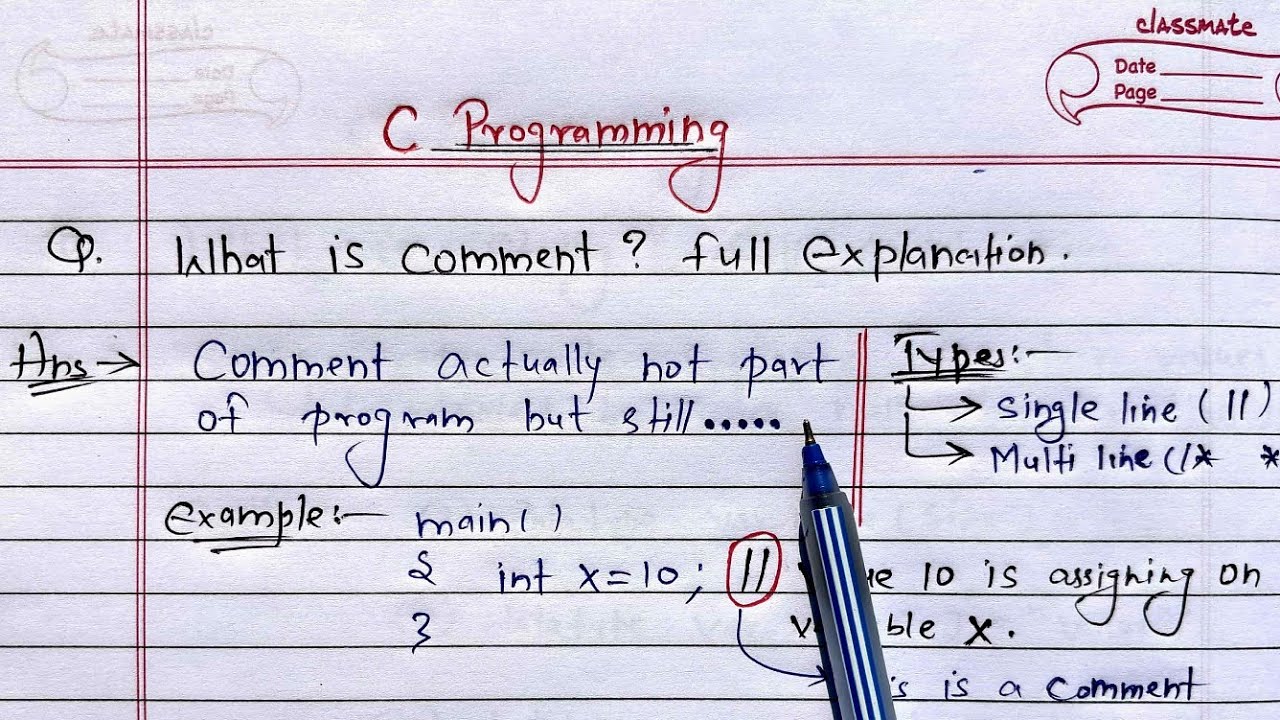 C Comments | What is comment? with types | Learn coding