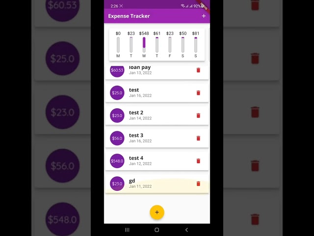 Flutter App: Personal Expense Tracker