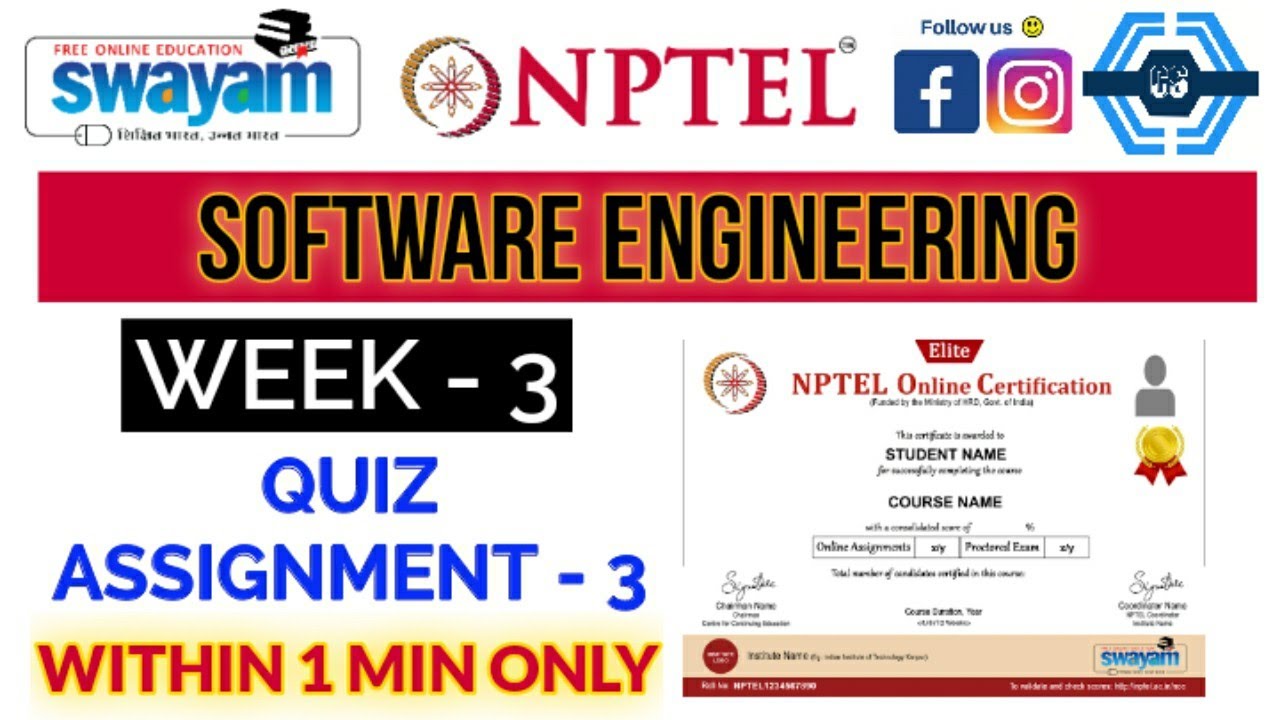 Software Engineering - NPTEL || WEEK 3 ASSIGNMENT SOLUTION ||