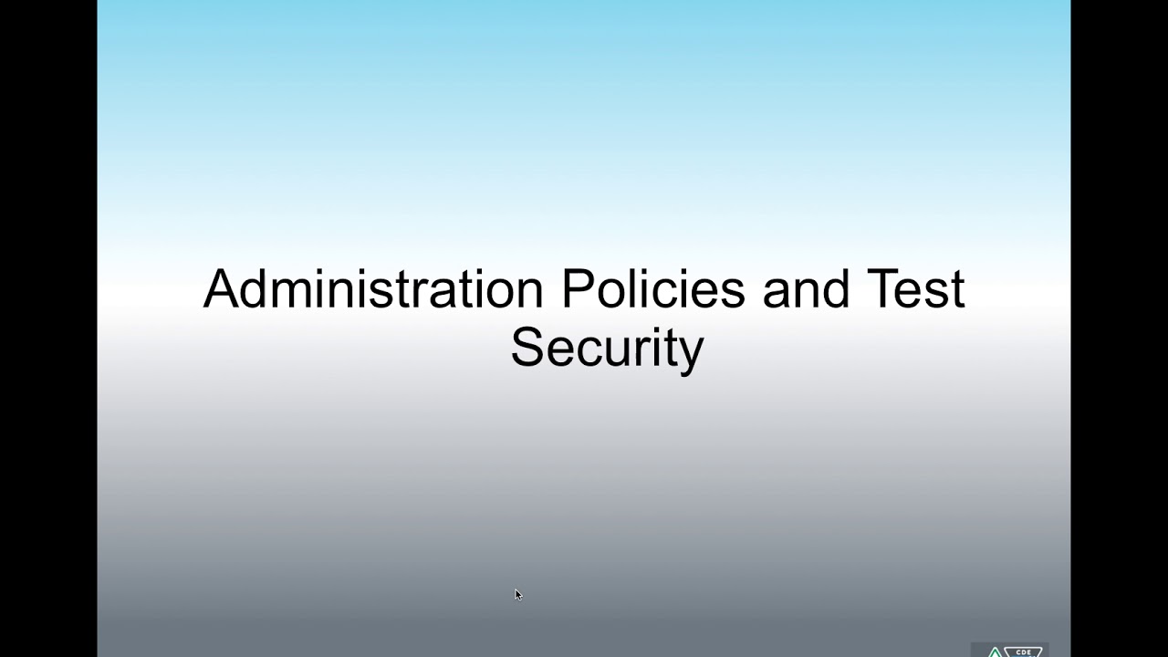 2018 Annual CMAS training for Test Administrators