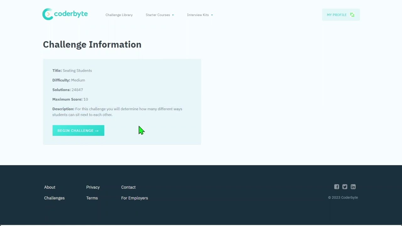 Coderbyte - Seating Students - Code challenge - JavaScript Solution Source Code
