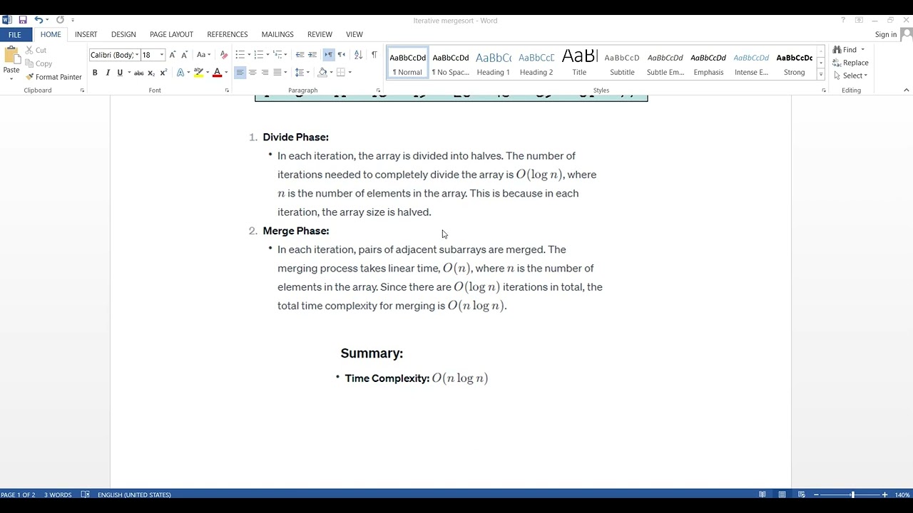mergesort{non-recursive}