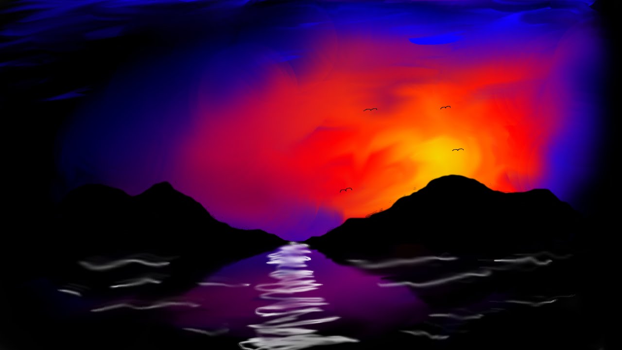 speed art SUNSET Gimp