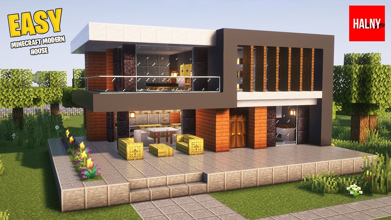 Minecraft modern house - Tutorial - Minecraft Builders