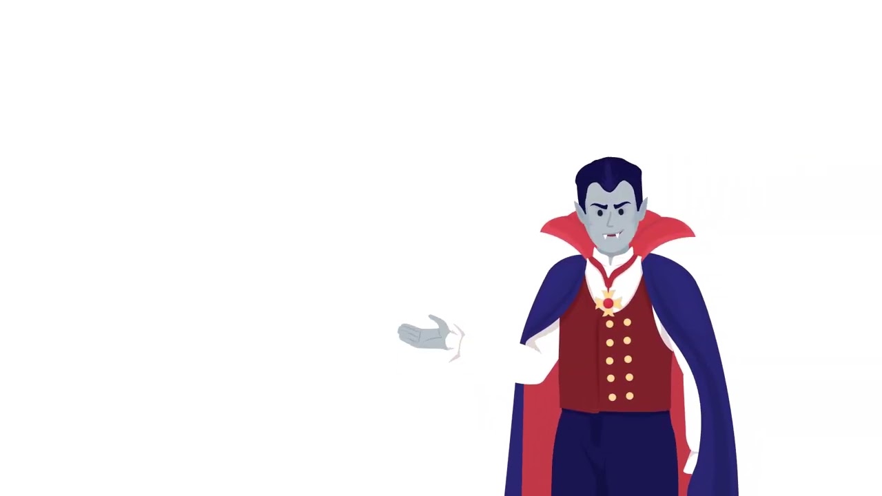 Animated isolated vampire monster
