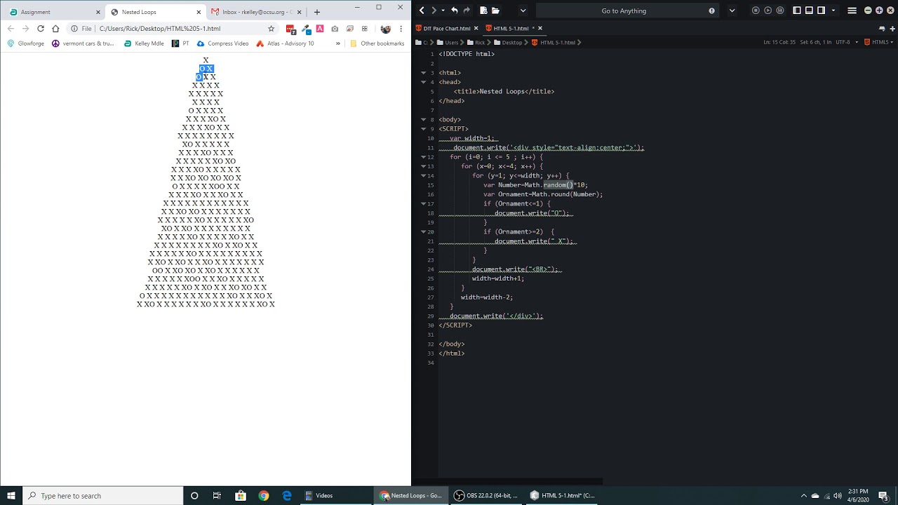Nested JavaScript Loops and HTML Tables
