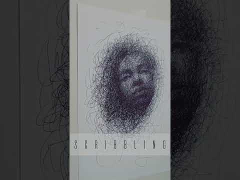 SCRIBBLING TECHNIQUE PORTRAIT #shortsvideo #shorts