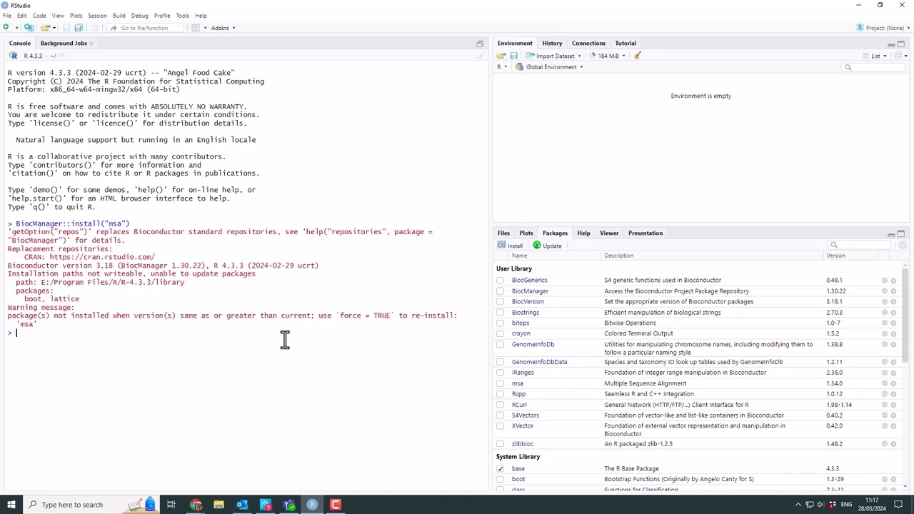 Installing multiple sequence alignment tools in R