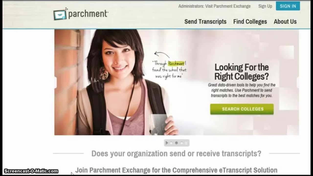 My Transcript - Parchment Online Transcript Requests