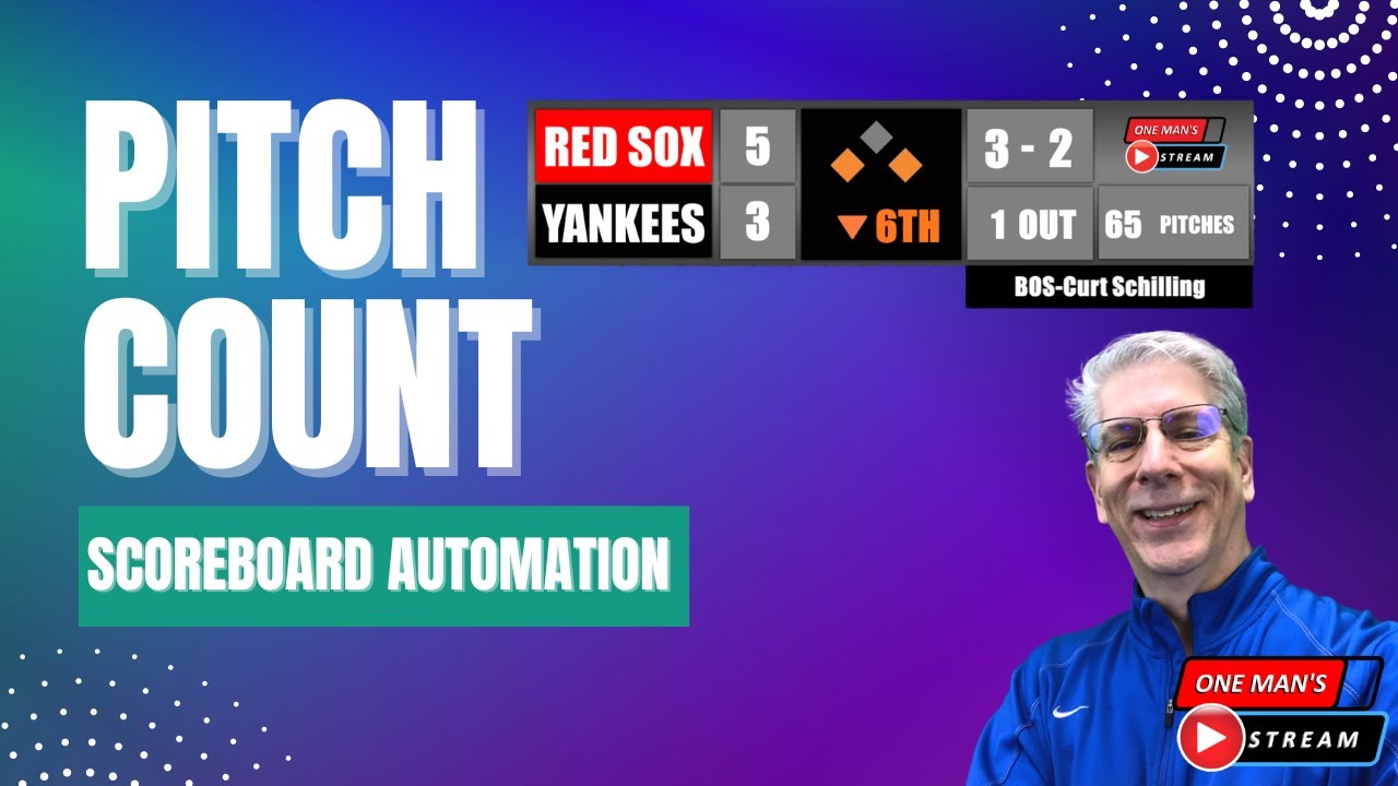 Pitch Count Automation:  Baseball Scoreboard | One Man's Stream EP61  | vMix UTC Tutorial