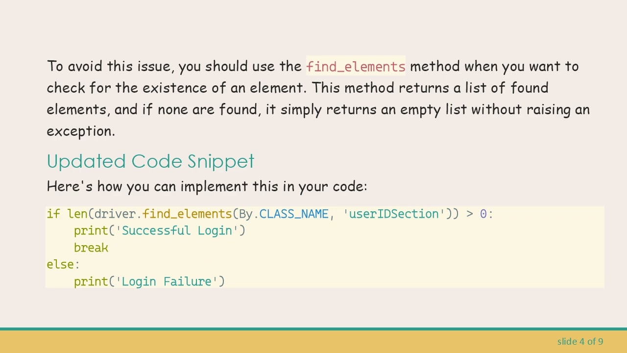 Ensure Your Selenium Python Script Handles Element Check Efficiently