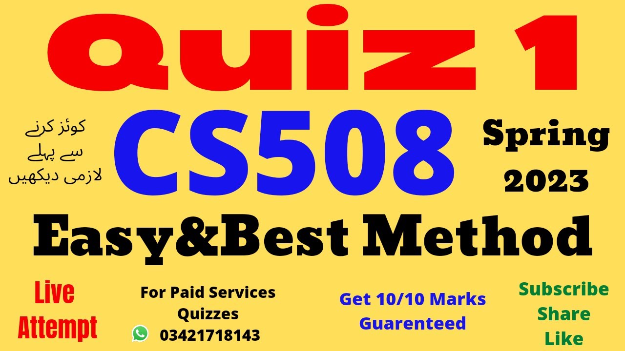 cs508 quiz no 1 solution spring 2023 100% verified answers