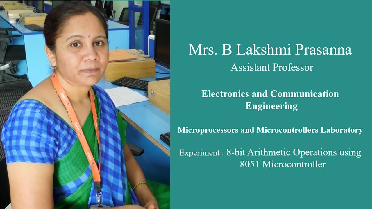 8 bit Arithmetic Operations using  8051 Microcontroller MPMC Laboratory by Mrs  B Lakshmi Prasanna