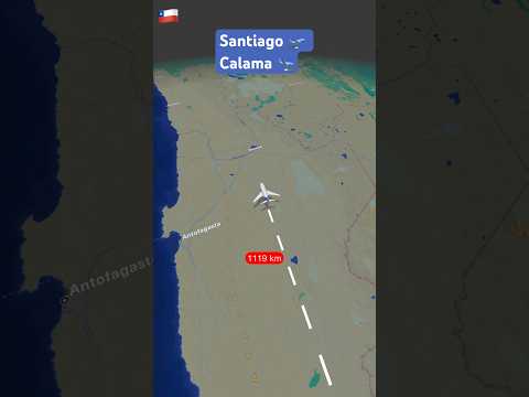 Flight from Santiago to Calama(chile) ✈️ by latam airlines 🇨🇱 #travelroutes #airline #map